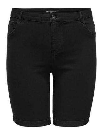 Only Carmakoma Carthunder Reg DNM Short en Jean pour Femme, Noir, 48
