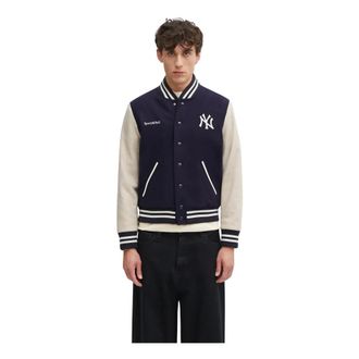Sporty & Rich Champions Wool Varsity Jacket - Homme - Vestes - Bleu - Taille: L