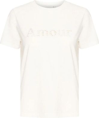 Ichi Ichi, Femme, Tops, Blanc, Taille: 46 FR Cloud Dancer Tee-shirt à Manches Courtes