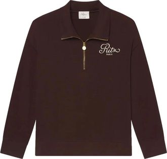 Frame Denim Femme, Sweatshirts et sweats &agrave; capuche, Brun, Taille: 42 FR Ritz Half Zip Polo