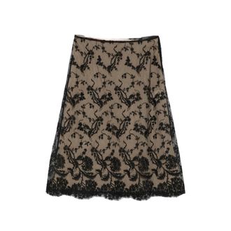 Fendi Floral-lace Midi Skirt