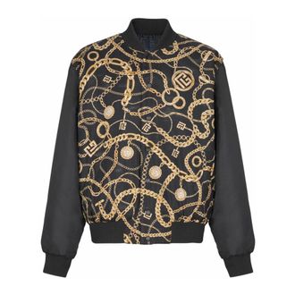 Balmain Wende-Bomberjacke mit Cha&icirc;nes-Muster - - Jackets - Herren - Schwarzk - XL