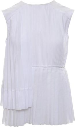 Alysi Femme, Tops, Blanc, Taille: 38 FR Asymmetric Sleeveless Top
