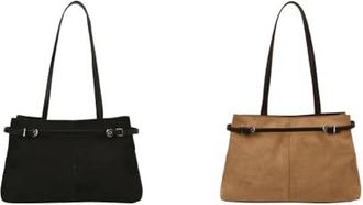 Generic Sac fourre-tout en faux daim, sac &agrave; main Hobo Vintage, sac &agrave; bandouli&egrave;re de capacit&eacute; pour femmes, travail, Shopping