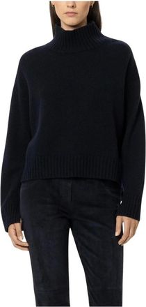 Luisa Cerano Pull &agrave; col roul&eacute; avec ourlet allong&eacute; - Femme - Pulls - Bleu - Taille: 38 FR