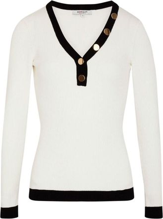 Morgan Damen-Pullover, Off White/Schwarz, Medium