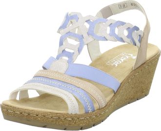 Rieker Fr&uuml;hjahr/Sommer, Damen Geschlossene Sandalen, Beige (Perle/Sky/Altrosa 60), 42 EU (8 UK)