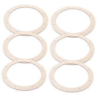 Amosfun Blumenkranzrahmen 6 St&uuml;ck Holzkreis Kranzherstellungsrahmen Weihnachtskranzmaterial