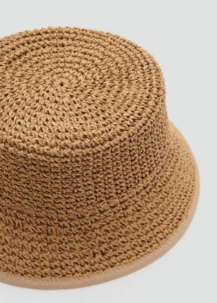 Mango Chapeau fibre naturelle beige - Femme - Taille unique - MANGO
