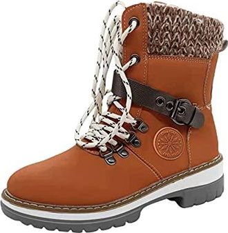 Generic Bottes pour femme avec fermeture &eacute;clair - Garde au chaud - Hiver tendance - Bottes chaudes pour femme - Chaussures pour lautomne, marron, 37.5 EU