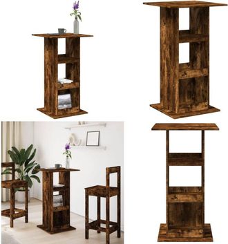 vidaXL Bartisch mit Ablagen R&auml;uchereiche 60x60x102 cm Holzwerkstoff - Vidaxl