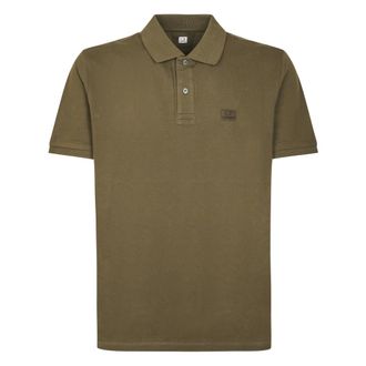 C.P. Company C.p. Company, Homme, Tops, Vert, Taille: L Polo Manches Courtes en Piqu&eacute; Stretch
