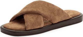 Tamaris Damen Pantolette Leder flach, braun, 37 EU