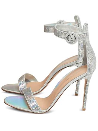 Gianvito Rossi Portofino Sandalen mit Pailletten - Silber