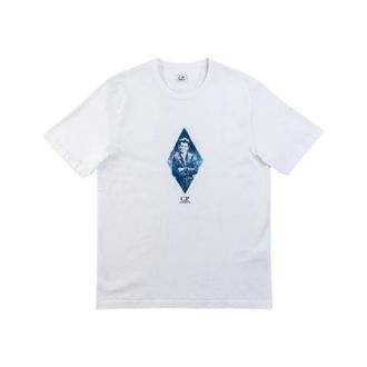 C.P. Company T-Shirt mit Logo-Print und kurzen &Auml;rmeln - - Tops - Herren - Wei&szlig; - XL