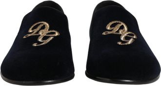Dolce & Gabbana Embroidered DG Logo Slipper - Black