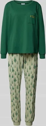 Lascana Pyjama aus reiner Baumwolle mit Brusttasche Modell X-Mas