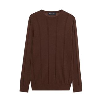 Brooks Brothers Baumwoll-Leinen-Pullover mit Rundhalsausschnitt - - Knitwear - Herren - Braun - M