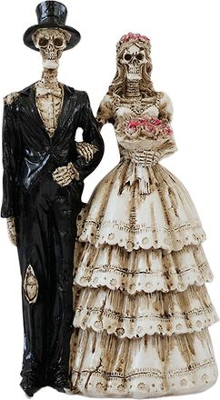 Generic Gothic Deko Harz Statue - Skelett Gothic-Brautpaar Figur, Skulptur Romantische Figur | Und Bräutigam Liebhaber Hochzeit Schädel Skelett, Brautpaar Dek