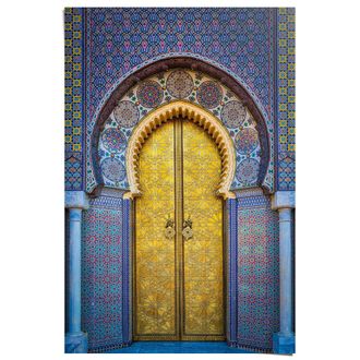 Reinders Poster, Goldene T&uuml;r, Wohnzimmer, Poster, Wanddeko, Room Decor, 150 gr. gl&auml;nzend Bilderdruckpapier, Blau, 91,5 x 61