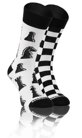 Sesto Senso Lustige Baumwolle Socken Damen Herren Bunte Ungleiche Funny Socks 43-46 Schach