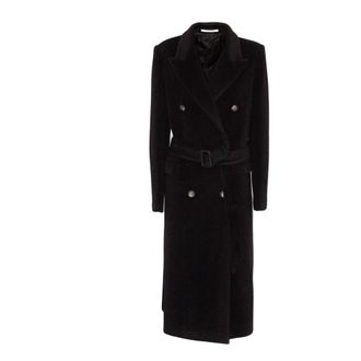 Tagliatore Angora und Wolle Langer Mantel - - Coats - Damen - Schwarzk - S