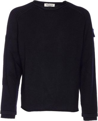 Premiata Homme, Pulls, Bleu, Taille: L Pull ras du cou &agrave; logo brod&eacute;