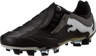 Puma Mixte Powercat 1.10 FG Chaussures de Football, Noir/Blanc/argent&eacute;, 41.5/42 EU Large