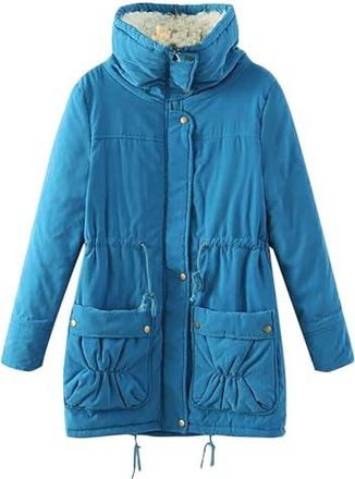 Generic Doudoune Hiver Femme Manteau D Hiver Femme Woman Winter Coat Hooded Solid Colour Coat Thicken Quilted Puffer Warm Lamb Velvet Parka Blouson Grande Tai