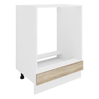 VCM Ofenschrank Breite 60 cm Herdumbauschrank Herdschrank Backofenschrank Esilo Wei&szlig;/Sonoma-Eiche