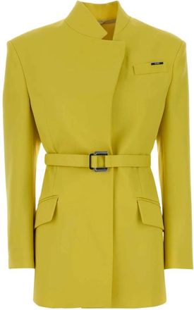 The Attico Femme, Vestes, Jaune, Taille: 36 FR Blazer en Gabardine de Laine