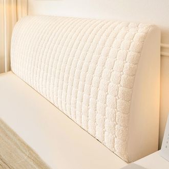 Generic Dicke weiche Bettkopfteil Bezug Steppung f&uuml;r volle Gr&ouml;&szlig;e elastische Kopfteil Bezug Staubschutzh&uuml;lle Wei&szlig; 220 cm/86.6 Zoll