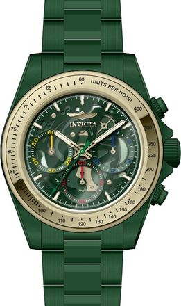 Invicta Speedway 51034 Herrenuhr - Quarzwerk - Edelstahl mit gr&uuml;nem Zifferblatt - 39 mm