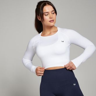 MyProtein Crop top sans coutures à manches longues MP Shape pour femmes - Blanc - XXS