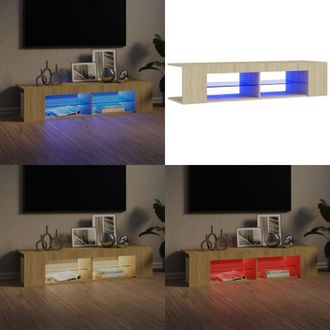 vidaXL Vidaxl - TV-Schrank mit LED-Leuchten Sonoma-Eiche 135x39x30 cm - tv Schrank - Holzwerkstoff M&ouml;bel - Sonoma Eichenfarbenes M&ouml;bel - led Beleuchtung