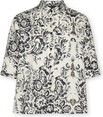 Elena Miro Femme, Blouses et Chemises, Noir, Taille: 52 FR Printed Shirt