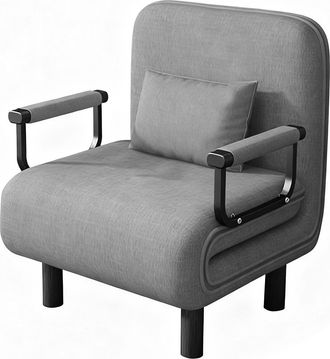 Generic Sessel Mit Schlaffunktion Sofabett Schlafsessel Schlafsofa 3in1 Mit Armlehne Verstellbare Rückenlehne Mit Kissen und Klappbaren Stützbeinen 60 X 68 X 