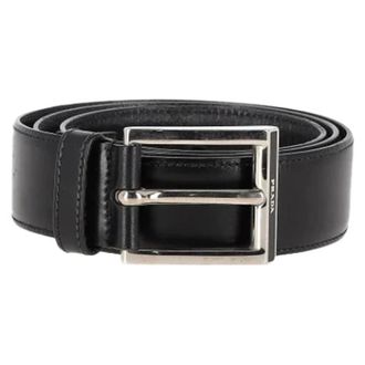 Prada Ceinture Pre-owned &agrave; boucle argent&eacute;e - Femme - Pre-owned - Noir - Taille: ONE Size