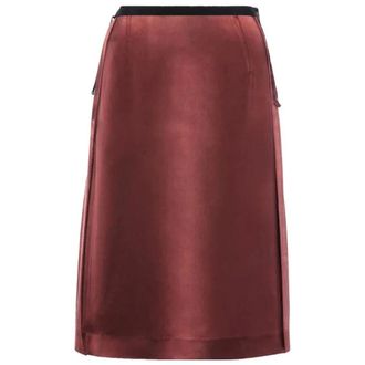 Maison Margiela Femme, Jupes, Rouge, Taille: 38 FR Satin Midi Skirt