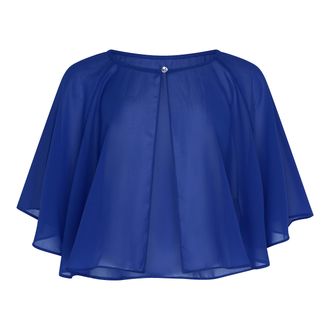 Bolerose weich Hochzeit Umh&auml;ngetuch Abend Durchsichtiges Chiffon &Uuml;berwurf Umhang Schultertuch (K&ouml;nigsblau, Einheitsgr&ouml;&szlig;e)