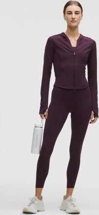 lululemon Glow Up Leggings mit hohem Bund f&uuml;r Frauen - 64 cm - Gr&ouml;&szlig;e 10 in Black Plum