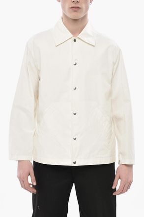 Jil Sander Overshirt aus Baumwoll-Popeline mit aufgedrucktem Logo Jil Sander