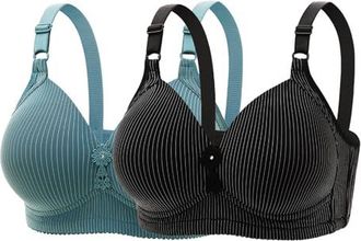 Generic Mark T Shirt Soutien pour femme Bretelles r&eacute;glables Couverture compl&egrave;te Soutien-gorge confortable sans armatures Soutien-gorge sans armatures, bleu fo