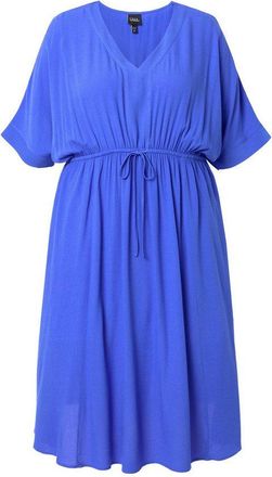 Ulla Popken Maxikleid Maxikleid A-Linie V-Ausschnitt Halbarm