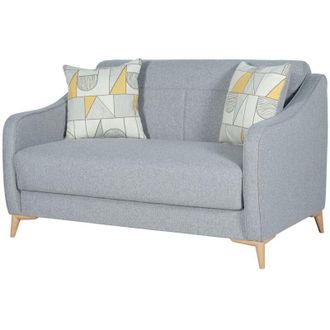 Dmora 2-Sitzer Schlafsofa Propata, mit Stauraum, Waschbar, 142x90 cm, Hellgrau