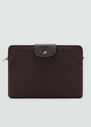 Mango Housse ordinateur portable nylon chocolat - Femme - Taille unique - MANGO