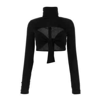 Msgm Msgm, Femme, Pulls, Noir, Taille: 34 FR Col roul&eacute; noir en viscose