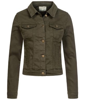 Rock Creek Damen Jeans Jacke &Uuml;bergangs Jacke Denim Blouson Stretch Kurz Classic Jeansjacken Urban Stonewash D-401 Dunkelgr&uuml;n XXXL