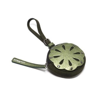 Maliparmi Maliparmi - Pochette Fleur en Cuir - Femme - Accessoires - Vert - Taille: ONE Size