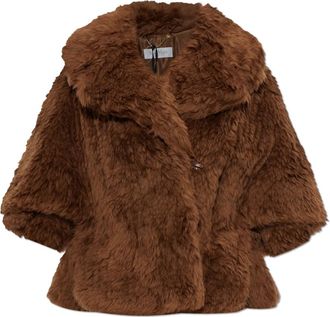 Max Mara Poncho en Laine Accorta - Femme - Vestes - Brun - Taille: 40/42 FR
